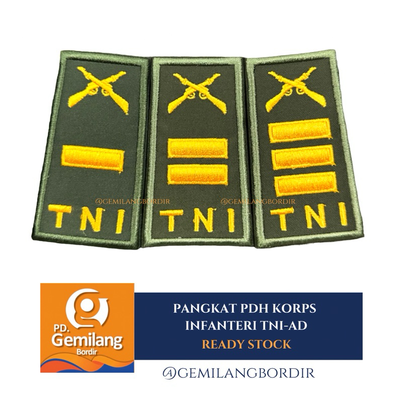 Jual PANGKAT PDH INFANTERI TNI-AD | Letda - Lettu - Kapten | Pangkat ...