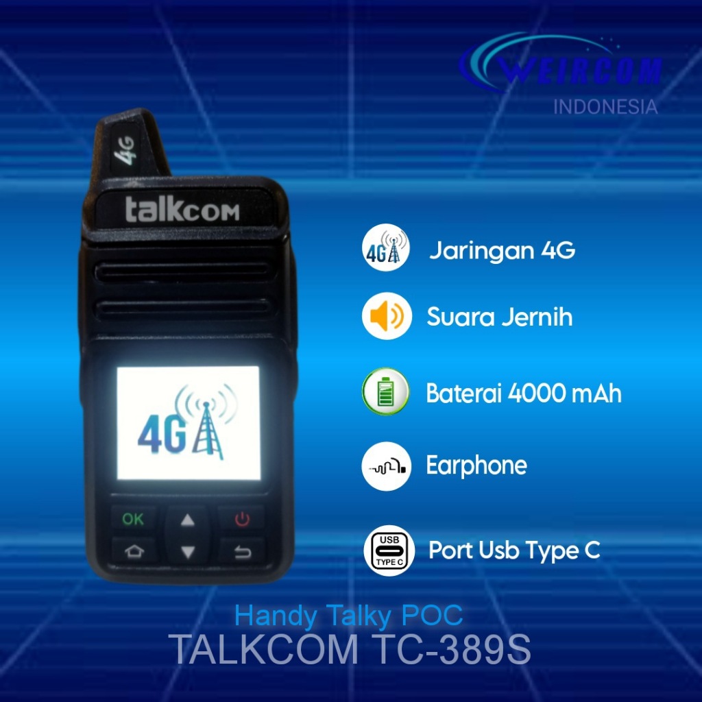 Jual HT POC TALKCOM TC-389S 4G GLOBAL PLATFORM GLOBAL PERMANEN | Shopee Indonesia