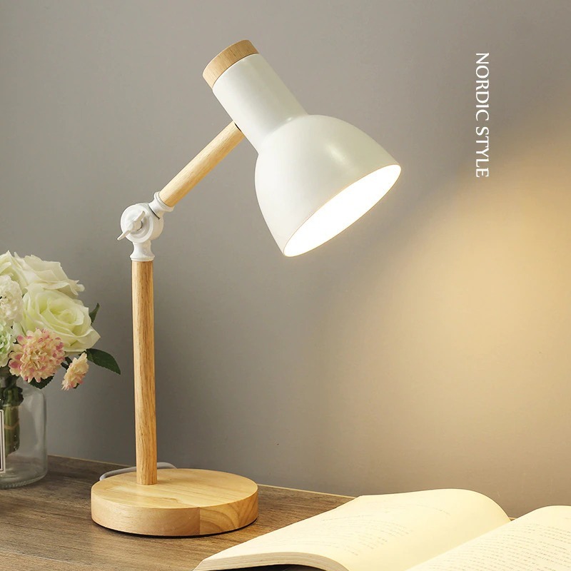 Jual Lampu Meja Belajar Led Kayu Estetik Desk Lamp Model Nordic Wooden ...