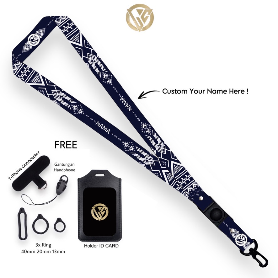 Jual Lanyard Craft Custom Nama Ethnic Motif Gantungan Holder ID Card ...