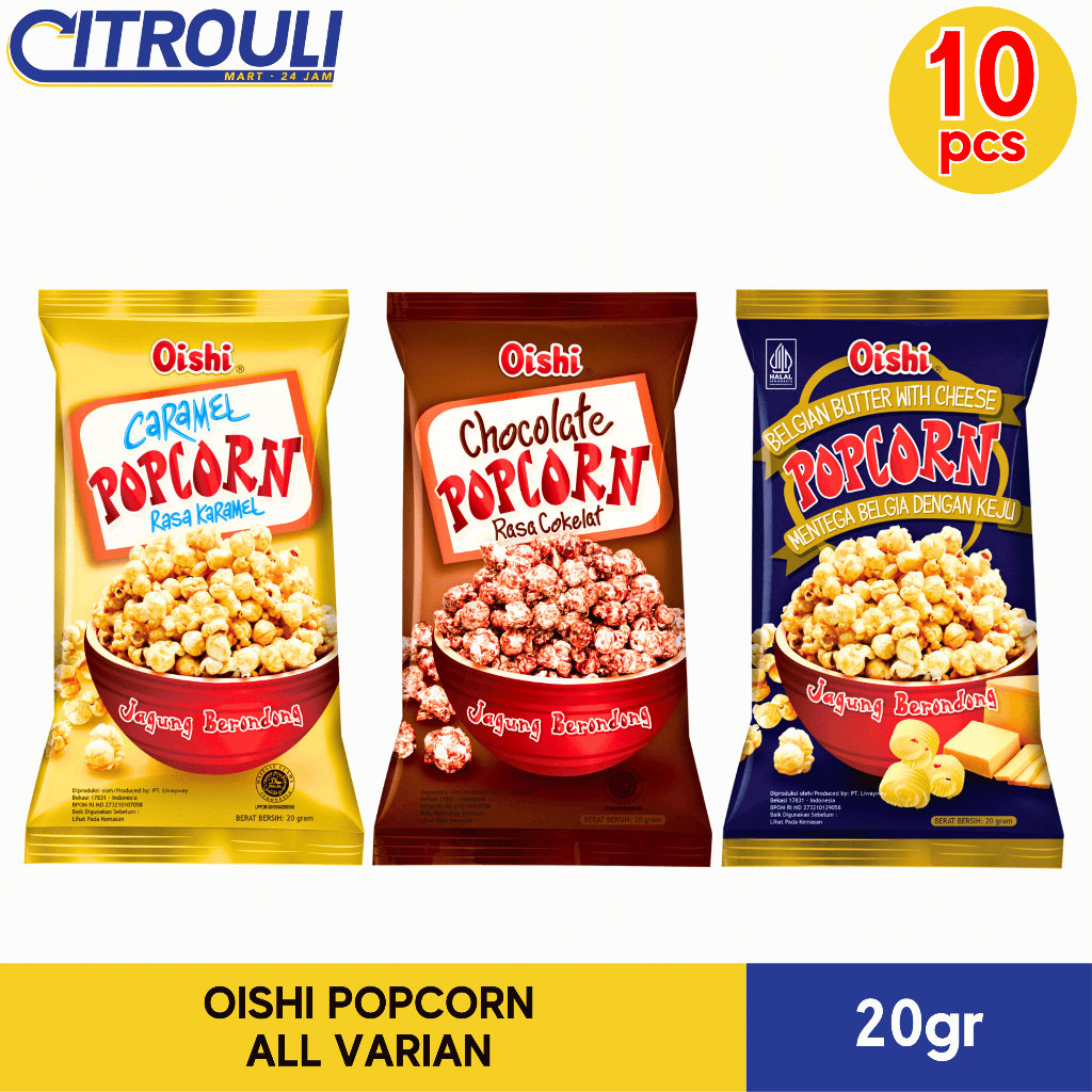 Jual OISHI POPCORN 20gr (ISI 10pcs / 1 RENTENG) ALL VARIAN | Shopee ...