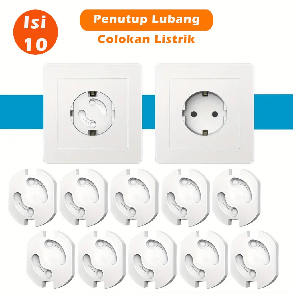 Jual Isi 10 Alat Penutup Colokan Listrik Pengaman Lubang Listrik ...