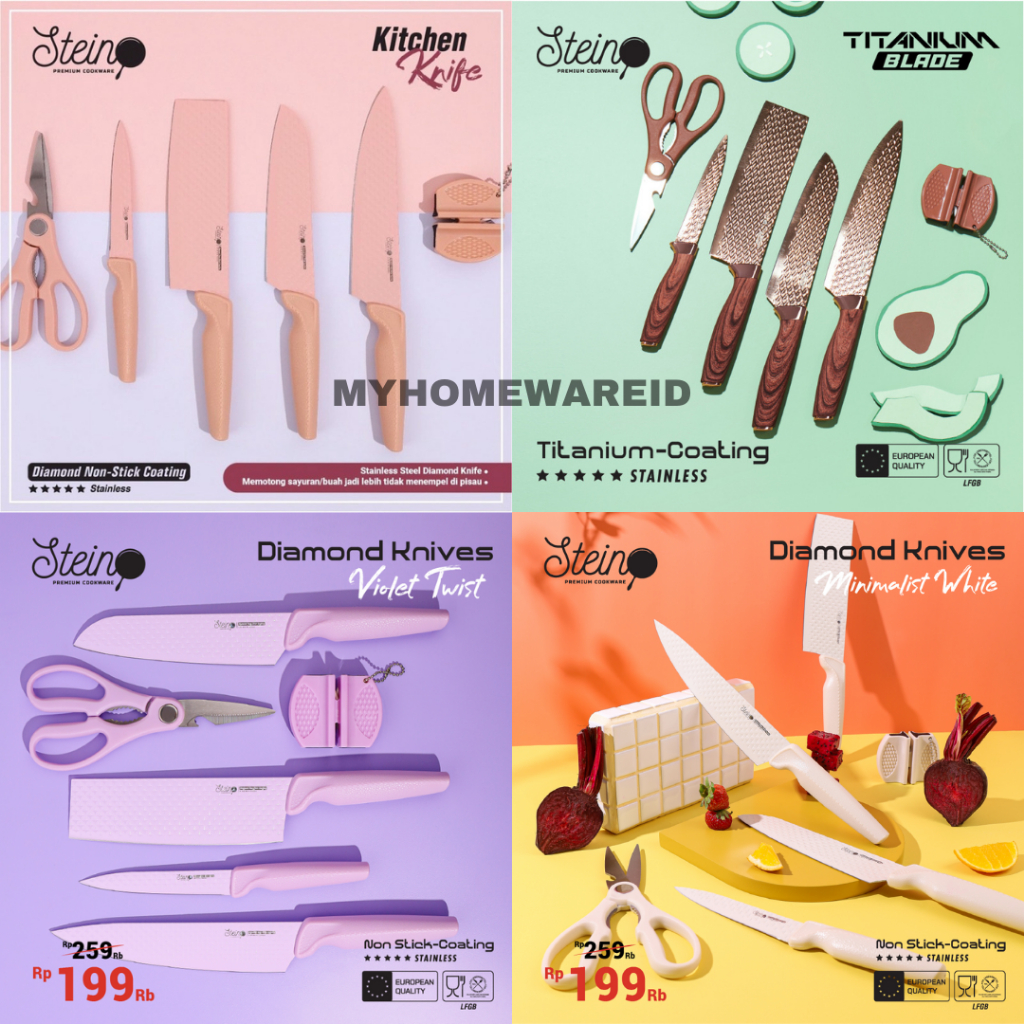 Jual (FREE SABUT + BUBBLEWRAP) PISAU STEINCOOKWARE STEIN DIAMOND KNIVES ...