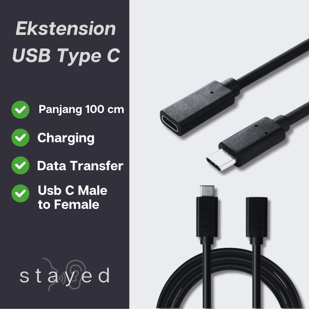 Jual SOONHUA Kabel Ekstension USB Type C Male ke USB Type C Female 1M ... Jual SOONHUA Kabel Ekstension USB Type C Male ke USB Type C Female 1M ...