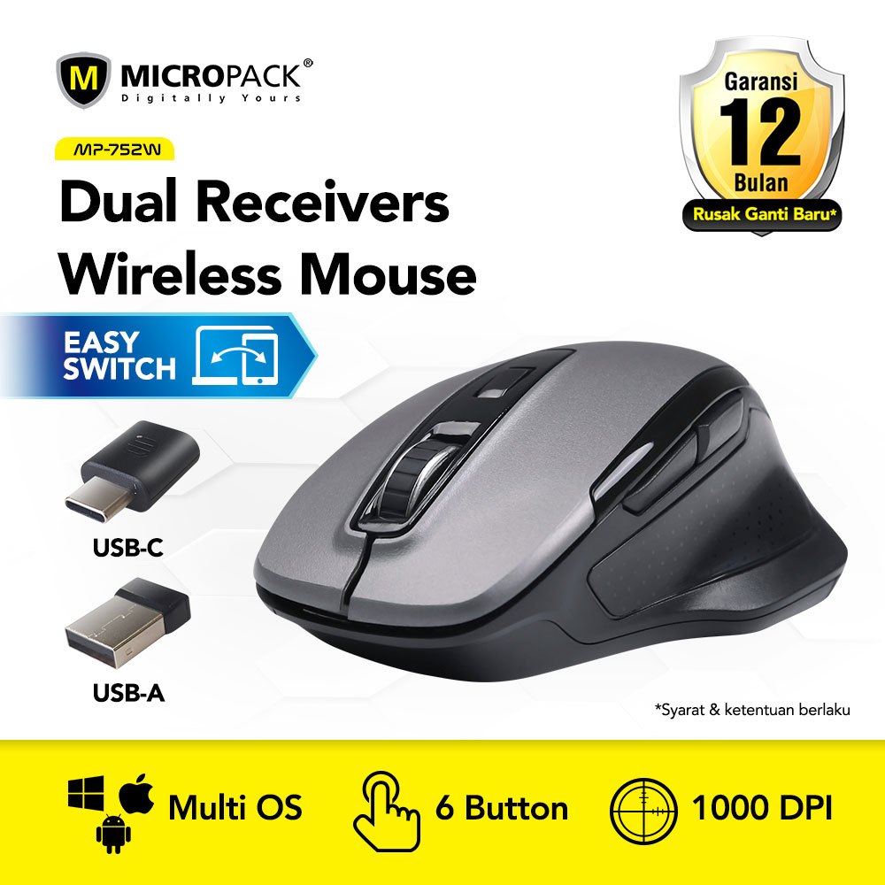 Jual Micropack Dual Wireless Mouse ( MP 752W ) | Shopee Indonesia