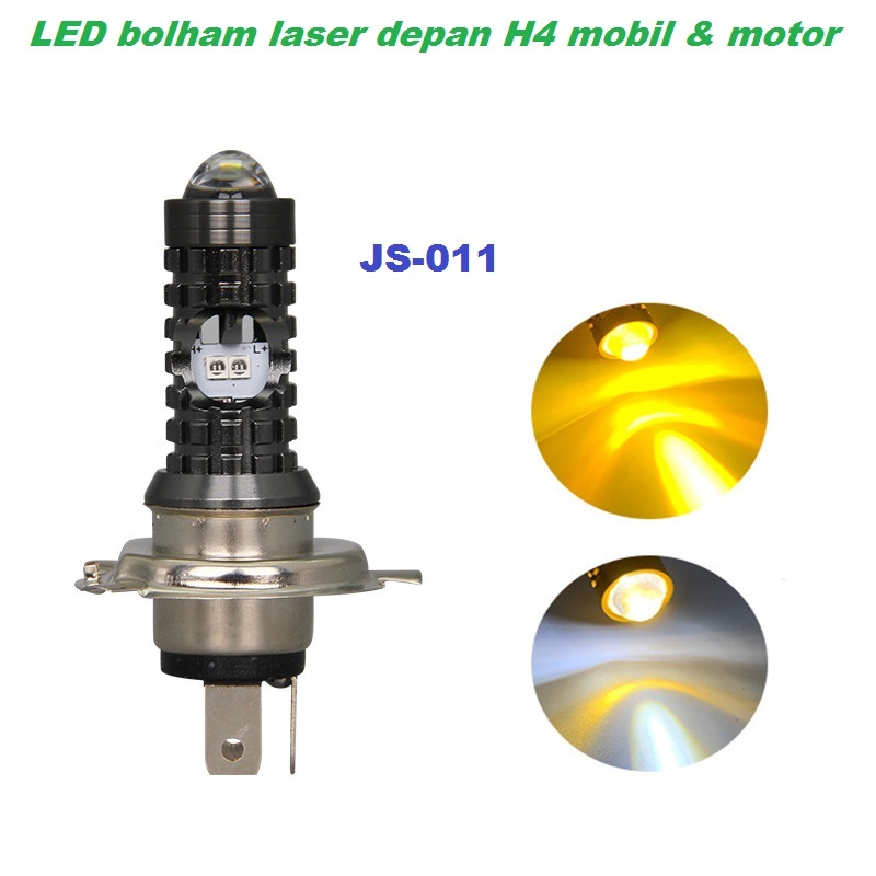 Jual Lampu Utama JS-011 Bohlam H4 mobil & motor 2 warna laser Headlamp ...