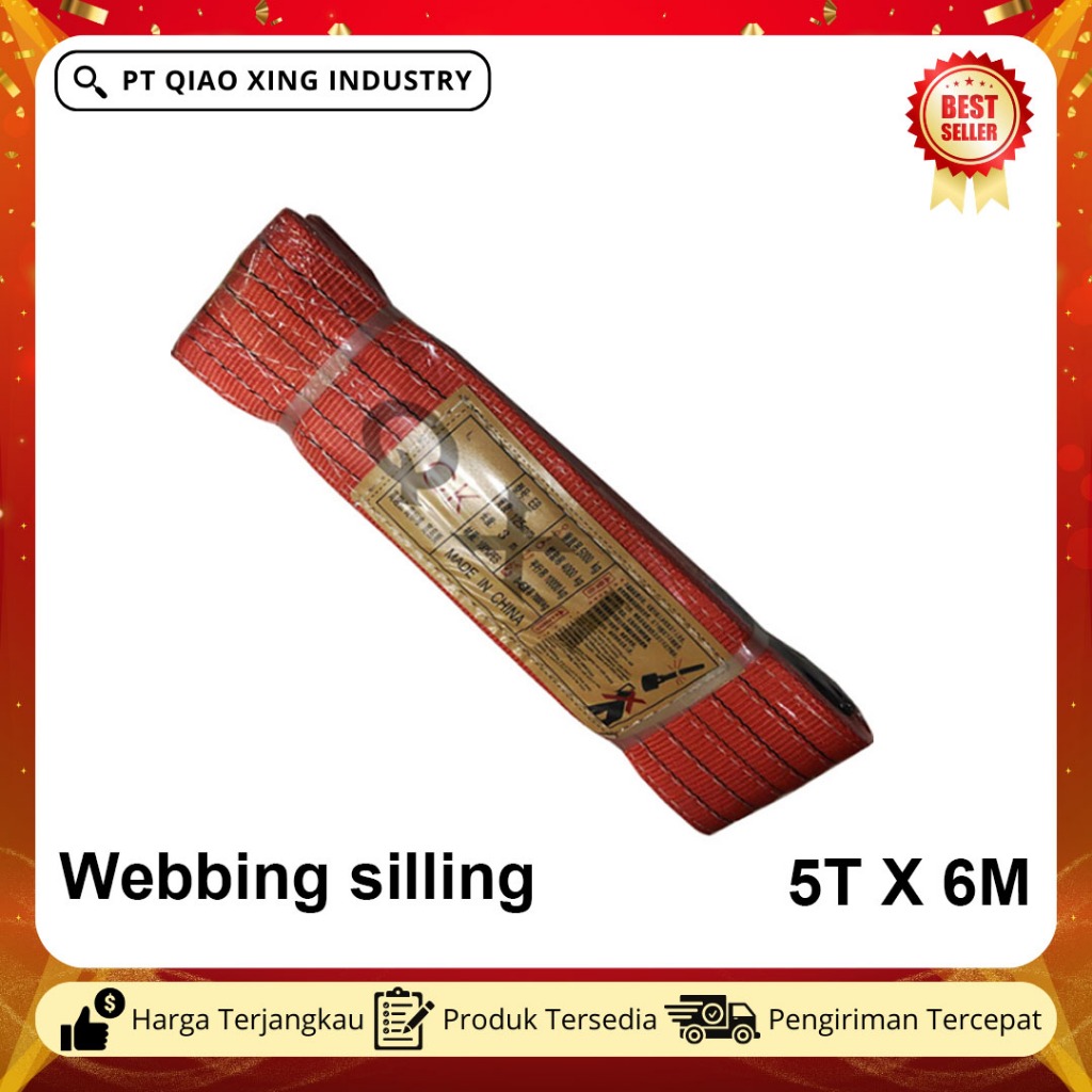 Jual Webbing Sling 5T X 6M / Webing Sling / Tali Angkat 5 Ton X 6 Meter ...