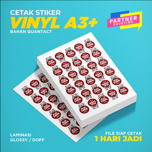 Jual Stiker Vinyl Tahan Air Sudah Bentuk Cutting + Laminasi Bisa Custom ...