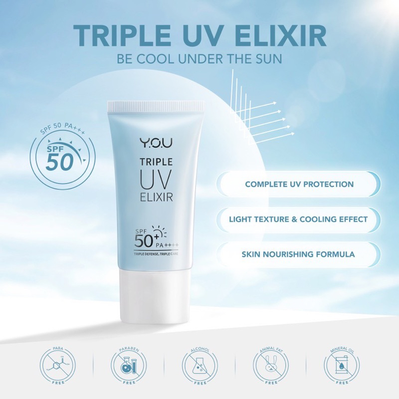 Jual YOU Triple UV Elixir SPF 50+ PA++++ 30ml | Shopee Indonesia
