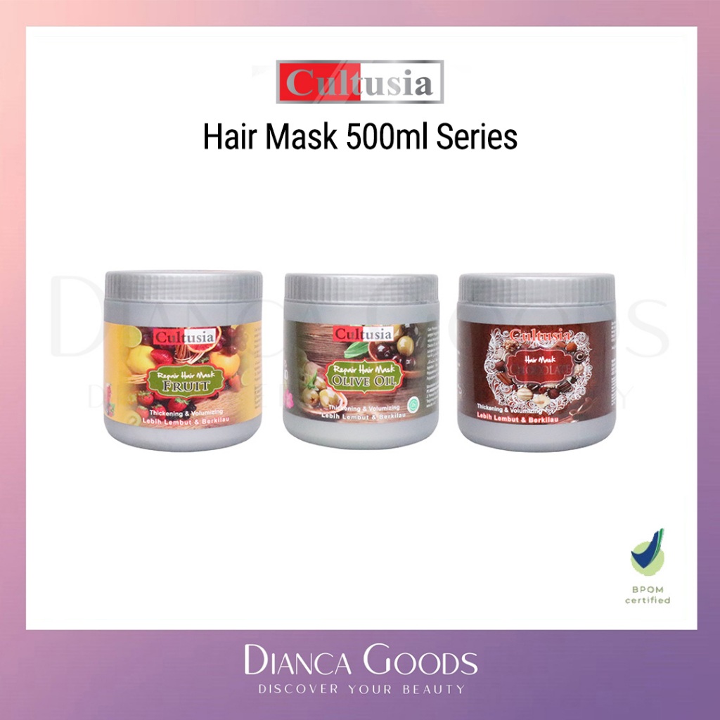 Jual CULTUSIA Hair Mask 500ml Series | Fruit / Olive Oil / Chocolate ...