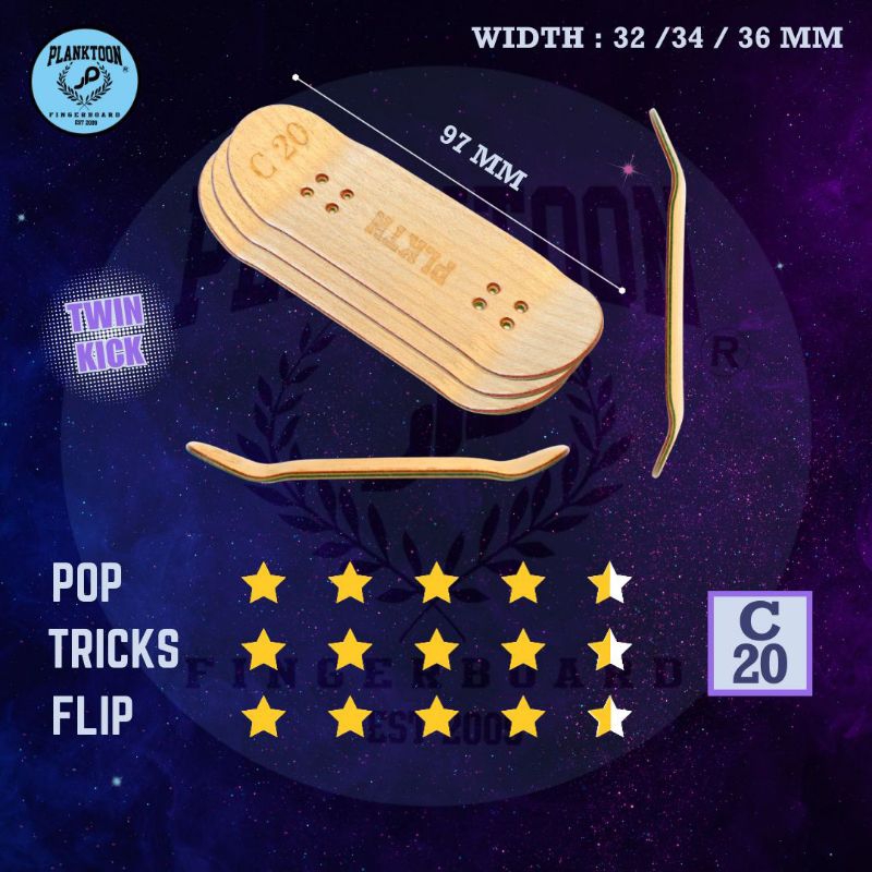 Jual Fingerboard | PLANKTOON DECK SHAPE C20 | Shopee Indonesia