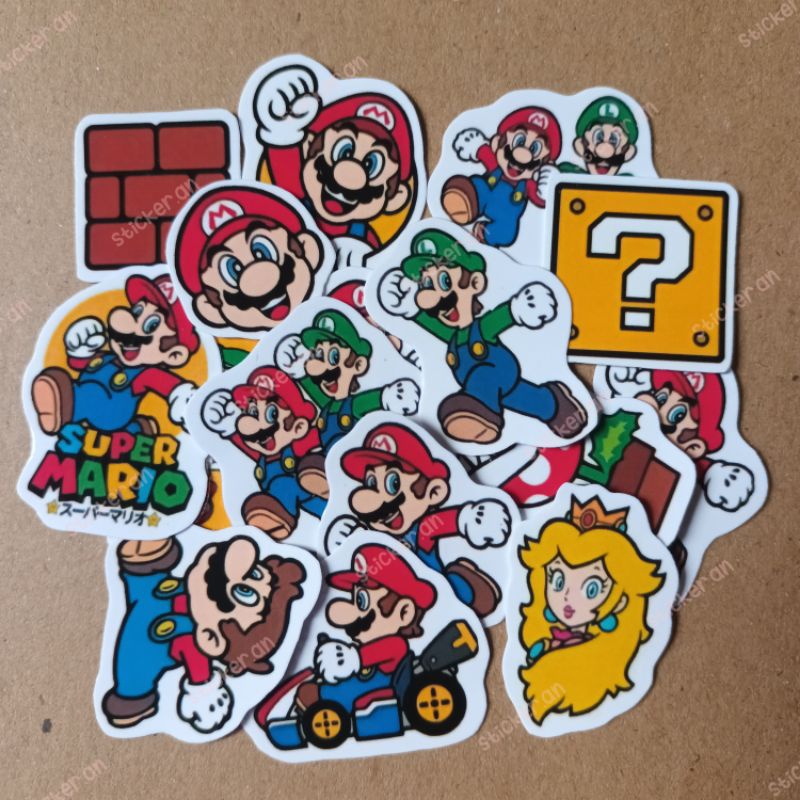 Jual Stiker Super Mario Bros 16 pcs for Planner/ Scrapbook/ BuJo ...