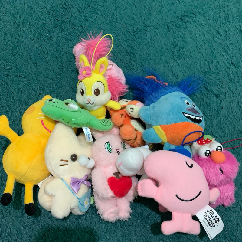 Jual plushie boneka ganci keychain care bears trolls sesame street ...