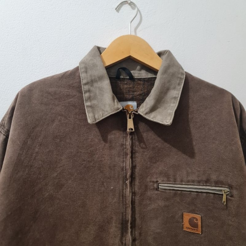 Jual Detroit Jacket Carhartt J97 CHT Tan collar (rare) | Shopee Indonesia