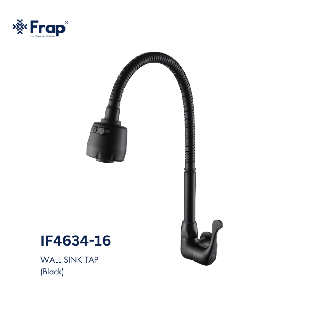 Jual FRAP IF4634-16 Kran Dapur Cuci Piring Tembok Model Angsa Fleksibel Hitam | Shopee Indonesia