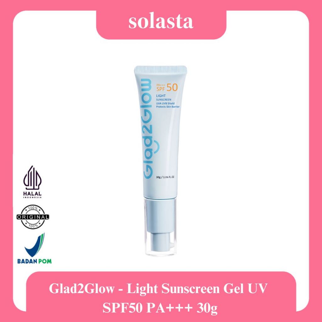 Jual Solasta - GLAD2GLOW LIGHT SUNSCREEN GEL SPF50 PA +++ | Shopee ...