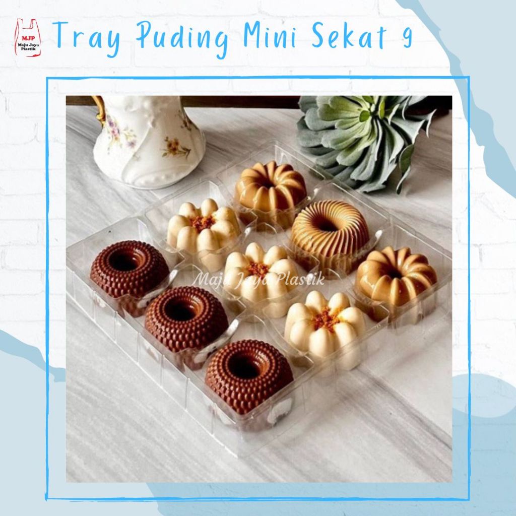 Jual Kotak Mika Puding Mini 9 Slot 25x25x8 cm – Cake Box Hampers ...