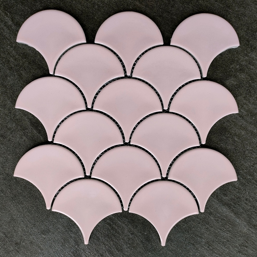 Jual Singres Concave Pink Fish Scale Backsplash Dinding Dapur Motif Sisik Ikan | Shopee Indonesia