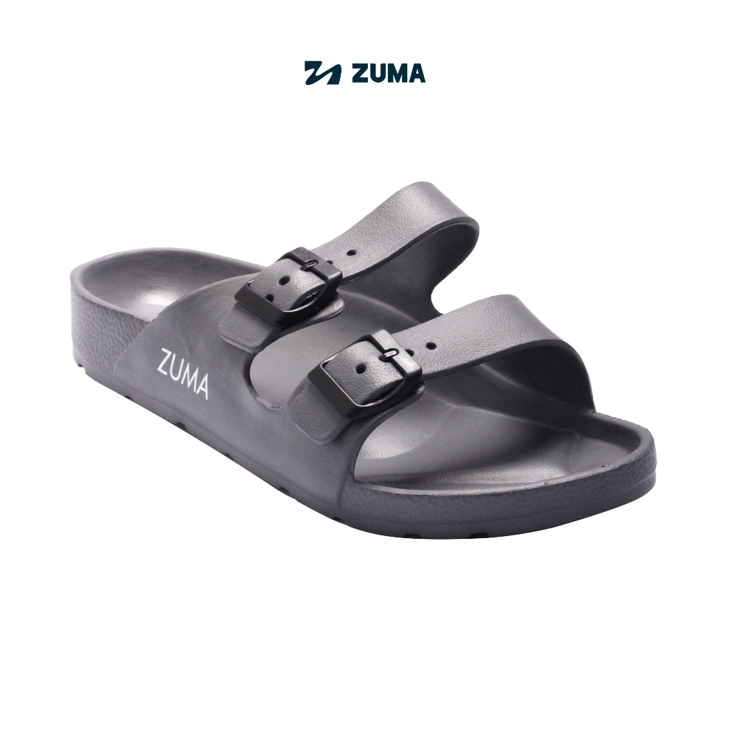 Jual Zuma Men Dallas 3 Grey, Sandal Slop Pria Karet Slip On Polos, Abu ...
