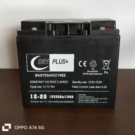 Jual Aki Baterai Sepeda Motor Listrik 12V 20AH Dryplus Aki Motor ...