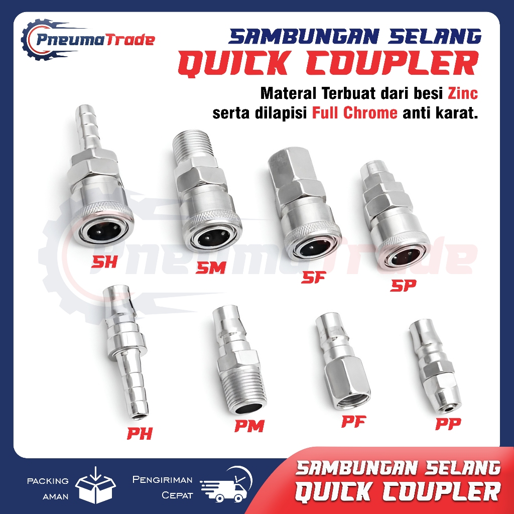 Jual Quick coupler sambungan selang PF coupling PF SAMBUNGAN SELANG ANGIN COUPLER SF-PF-SH-PH-SM ...