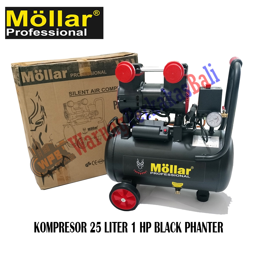 Jual MOLLAR Kompresor 25 Liter Black Panther Compressor Angin 1 HP ...