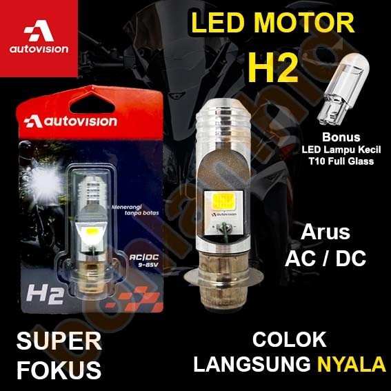 Jual LED Motor Autovision H2 JUPITER MX 135 Lampu Putih H6 M5 T19 AC DC | Shopee Indonesia