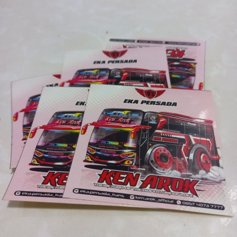 Jual 5 stiker bus sticker bis mirror ken arok kotak pink | Shopee Indonesia