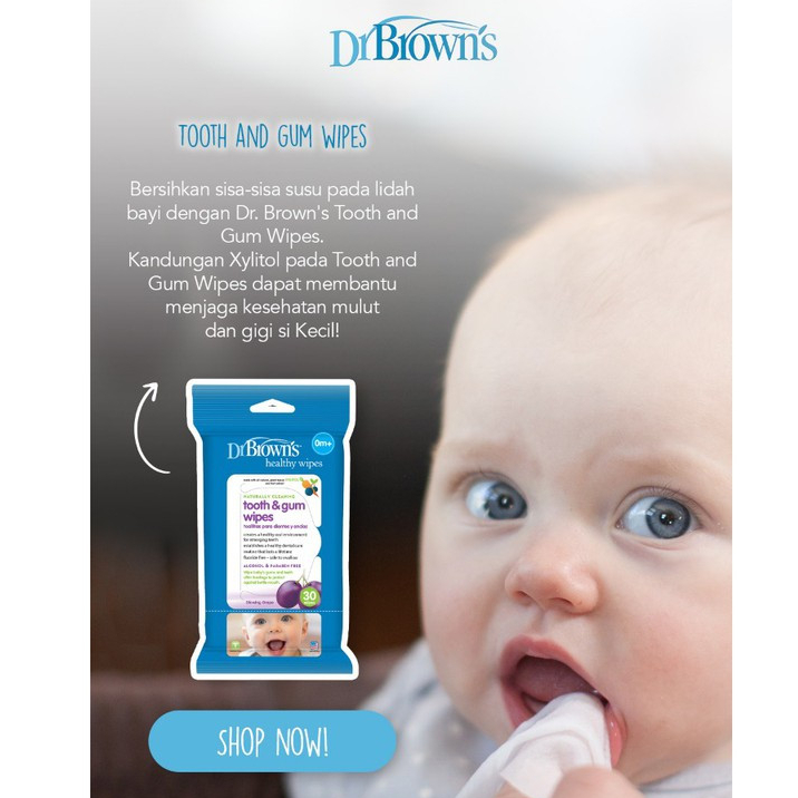 Jual DR BROWN'S TISU BASAH GIGI DAN GUSI / TOOTH AND GUM WIPES DR BROWN'S / TISSUE MULUT BAYI ...