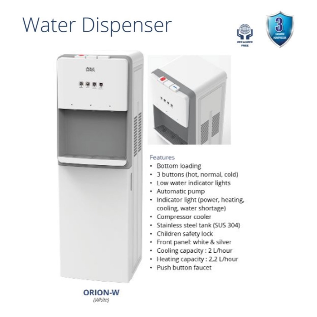 Jual Gea ORION-W Water Dispenser White / Dispenser Air / Galon Bawah 3 ...