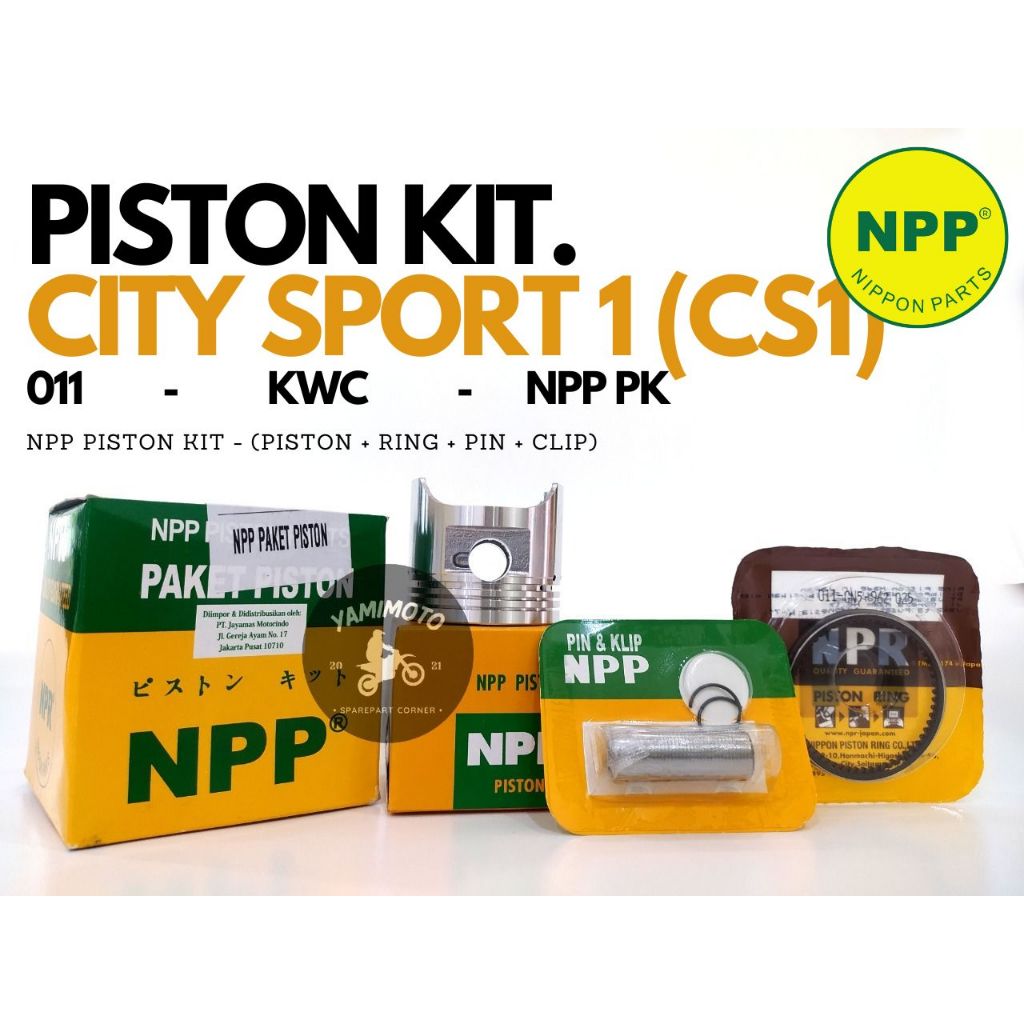 Jual PISTON KIT NPP CITY SPORT 1 (CS1) SEHER PAKET STD 0.25 0.50 0.75 1 ...