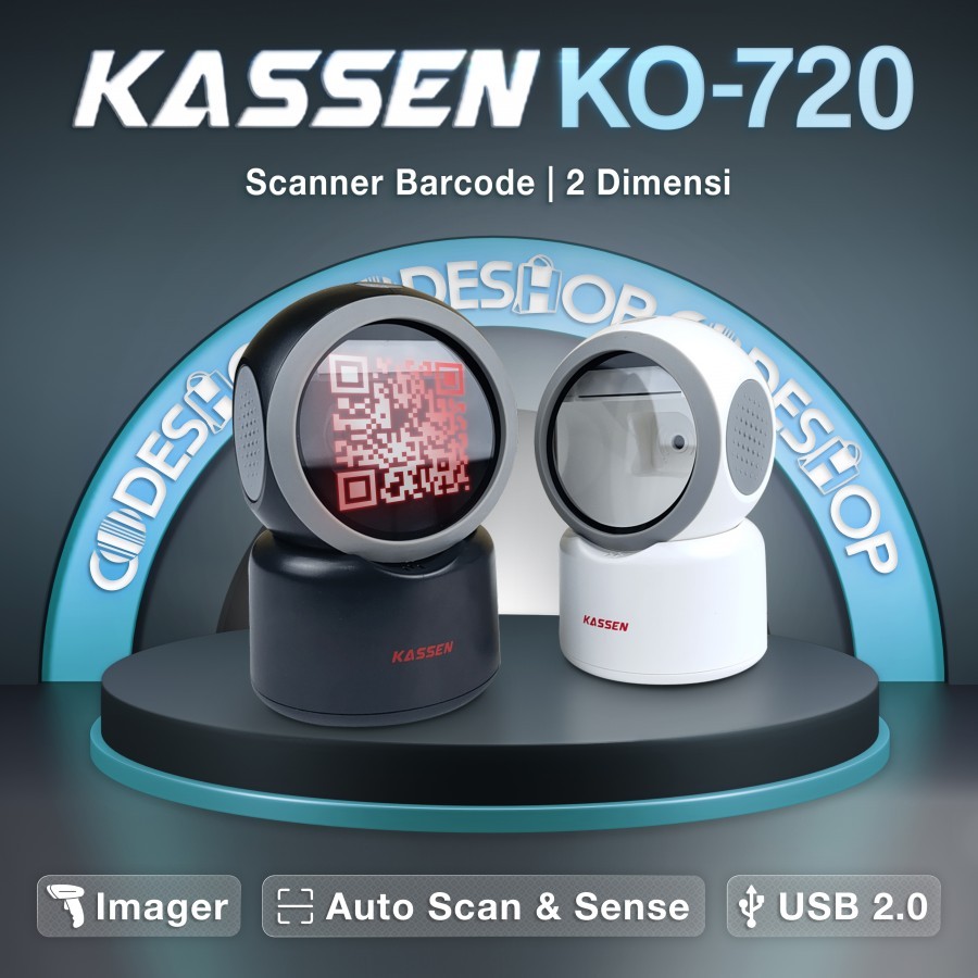 Jual Scanner Barcode Kassen RS-720 Scanner Imager Omni Directional USB ...