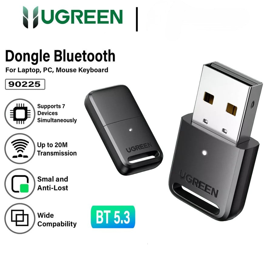 Jual UGREEN USB BLUETOOTH 5.3 ADAPTER TRANSMITTER RECEIVER DONGLE PC 90225 | Shopee Indonesia