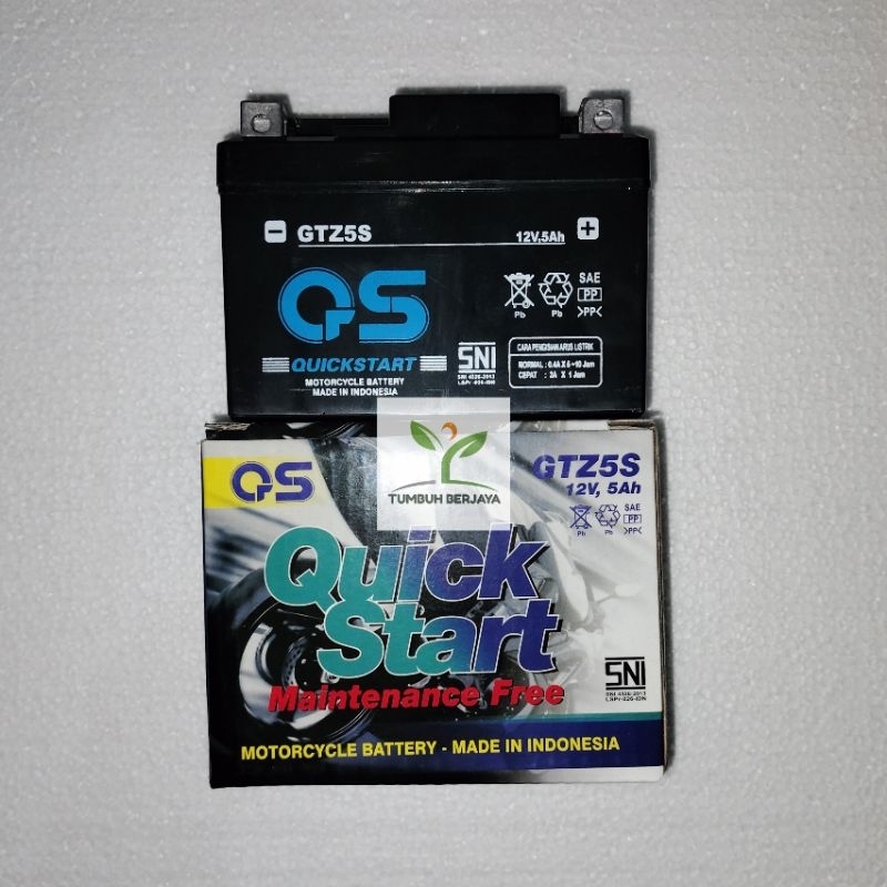 Jual Aki motor kering QS GTZ5S 5 ampere Beat Vario110 Scoopy Supra 125 Revo | Shopee Indonesia