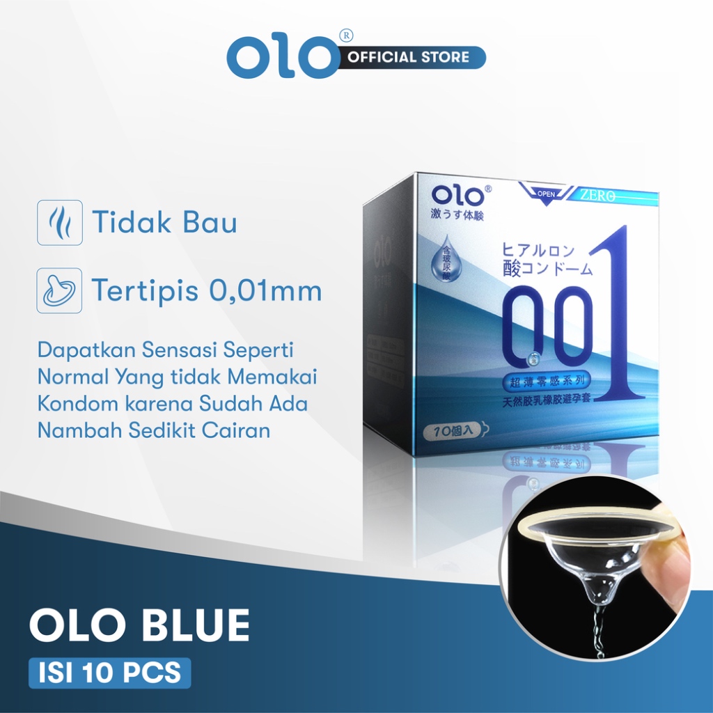 Jual Kondom OLO 001 Double Sensasi Varian Biru Isi 10 Pcs Tahan Lama Paling Tipis Bergerigi ...