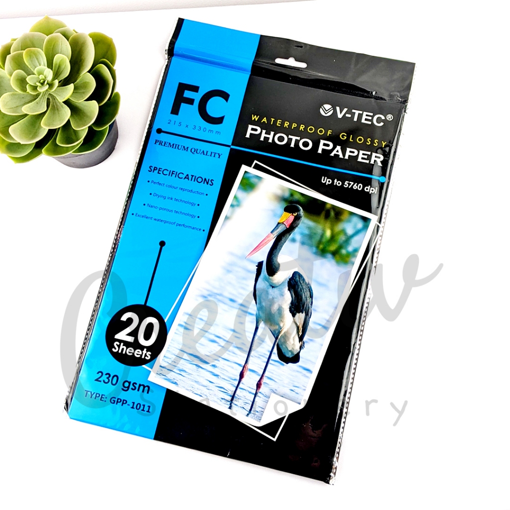 Jual V-Tec Glossy Photo Paper A4 F4 120 185 210 230 GSM GPP-9109 GPP ...