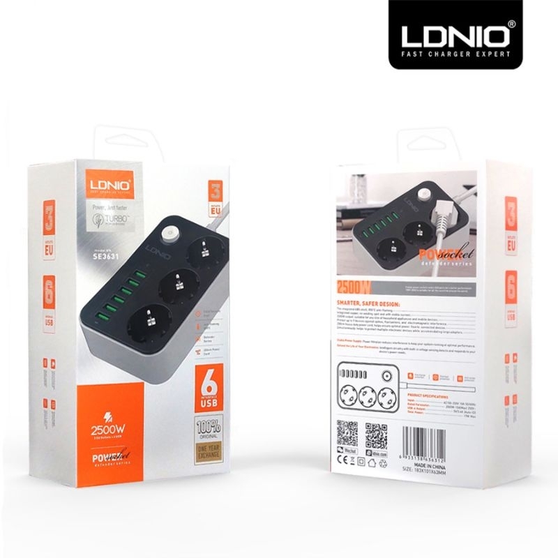Jual LDNIO SE3631 SE6403 Power Socket Usb Charger Strip Station Colokan Listrik Stop Kontak Usb ...
