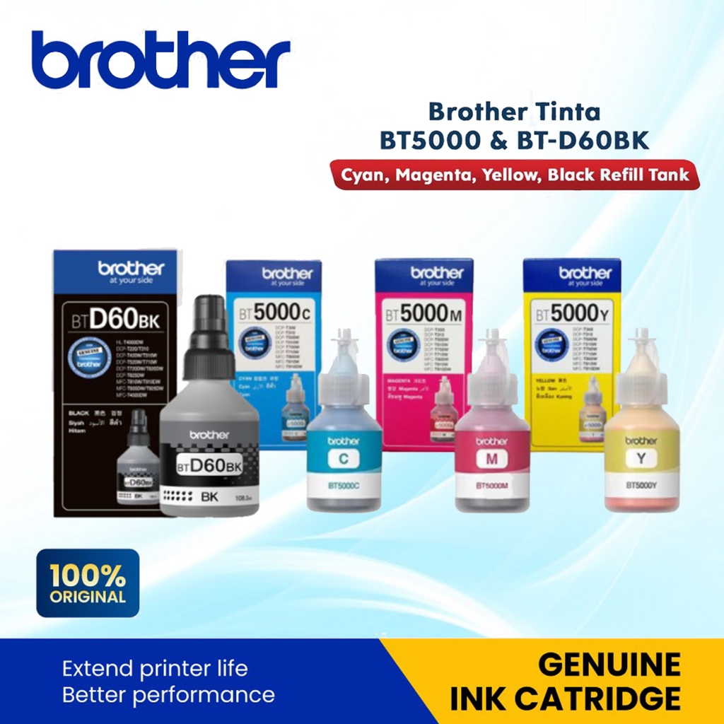 Jual Tinta Brother INK Bottle BT-D60BK | BT-5000 Original | Shopee ...