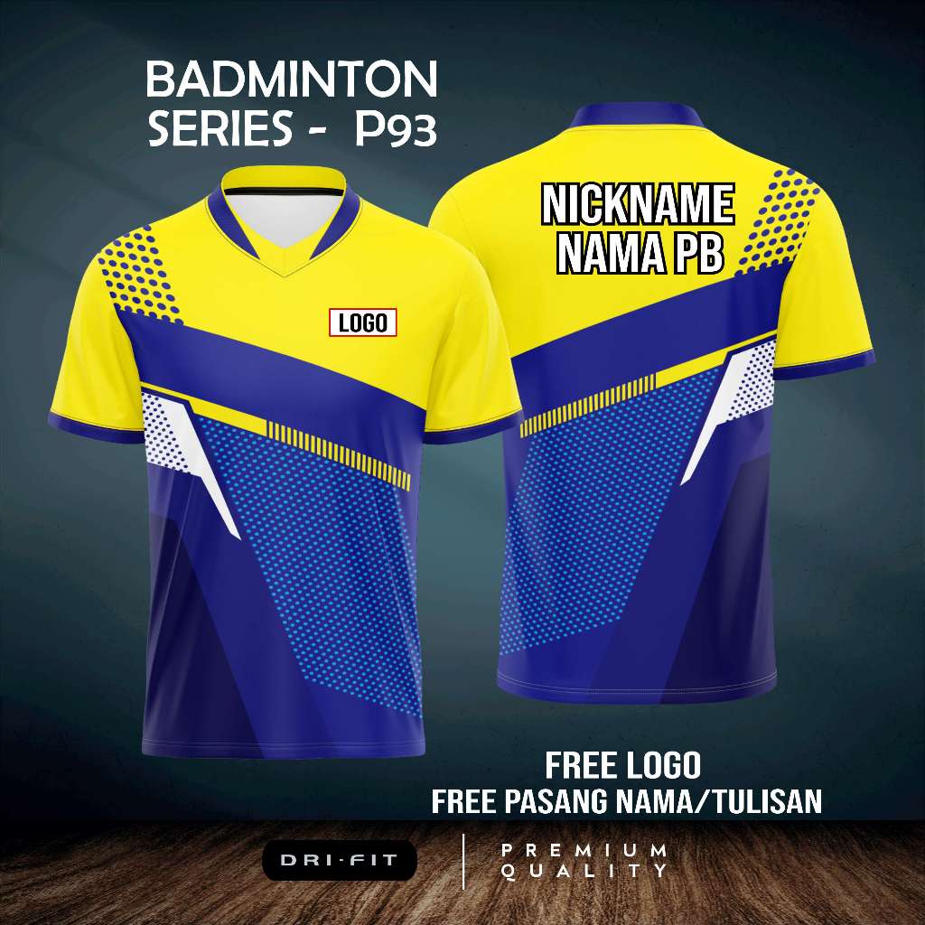 Jual JERSEY KAOS BADMINTON BULUTANGKIS P93- BISA CUSTOM NAMA DAN LOGO ...