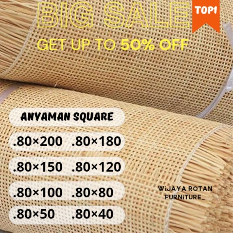 Jual TERMURAH!!ANYAMAN ROTAN SQUARE 80cm/ANYAMAN ROTAN KOTAK/LEMBARAN ...