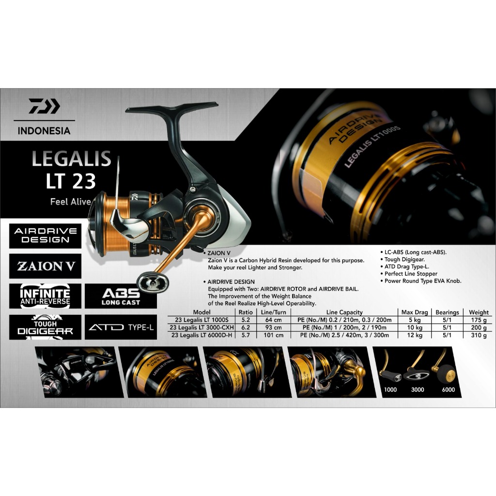 Jual REEL DAIWA LEGALIS LT 2023 - 1000S/3000-CXH/6000D-H - ORIGINAL | Shopee Indonesia
