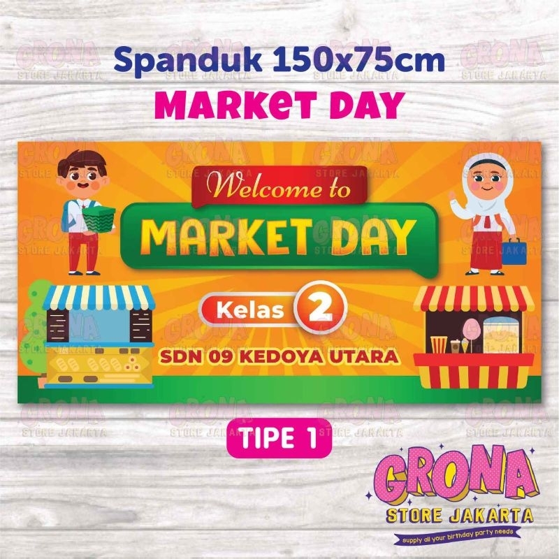 Jual Spanduk Banner Market Day Sekolah Size 150x75 | Shopee Indonesia