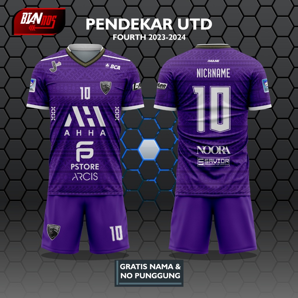 Jual JERSEY BOLA FUTSAL PENDEKAR UNITED 4TH (FOURTH) 2023/2024 FULL ...
