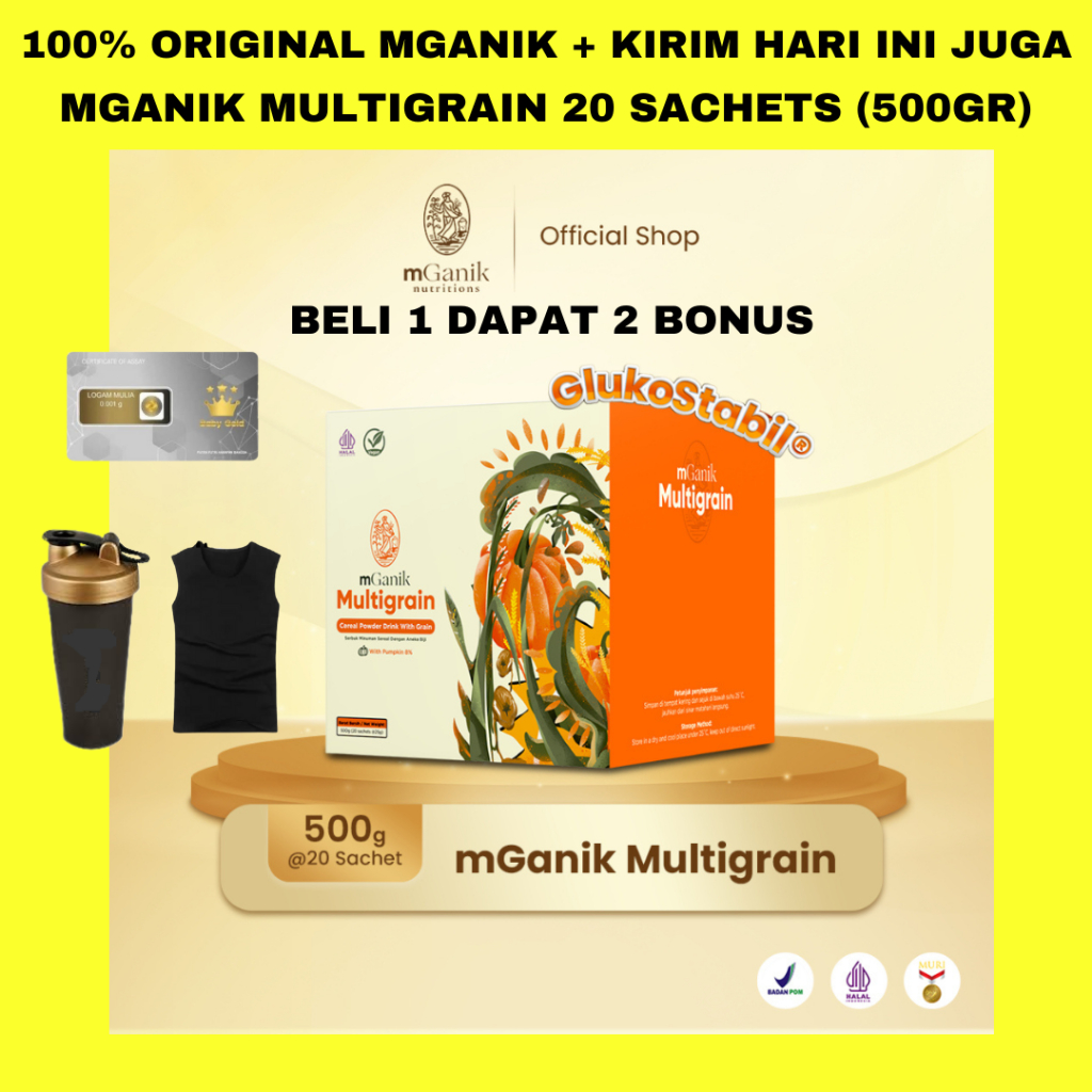 Jual MGANIK MULTIGRAIN LABU KUNING 500GRAM ISI 20 SACHETS (@25GR ...