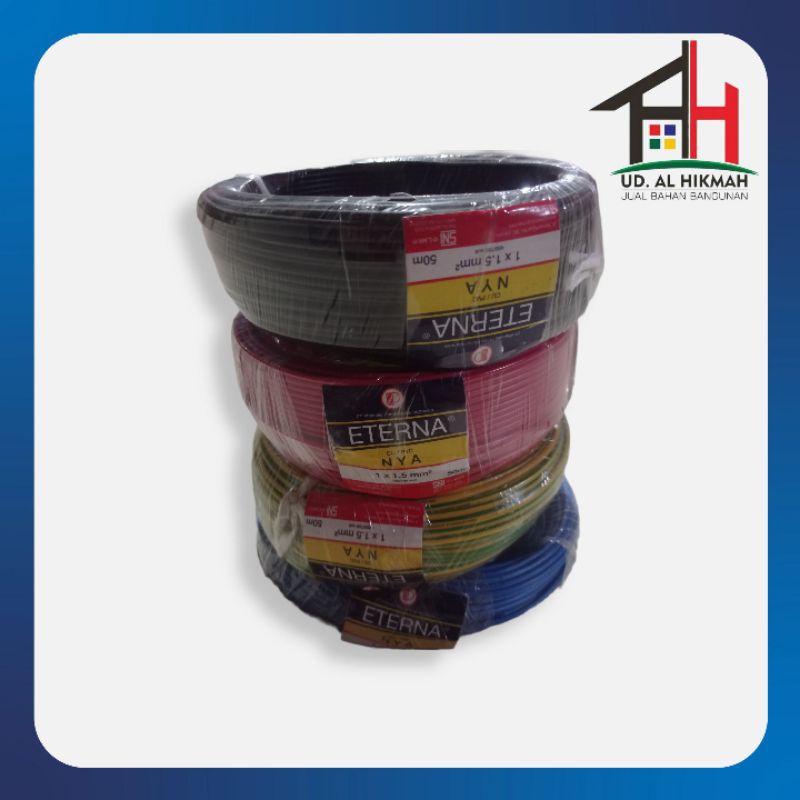 Jual Kabel Listrik Eterna / Kabel NYA 1.5mm Kawat Merah Biru Kuning ...