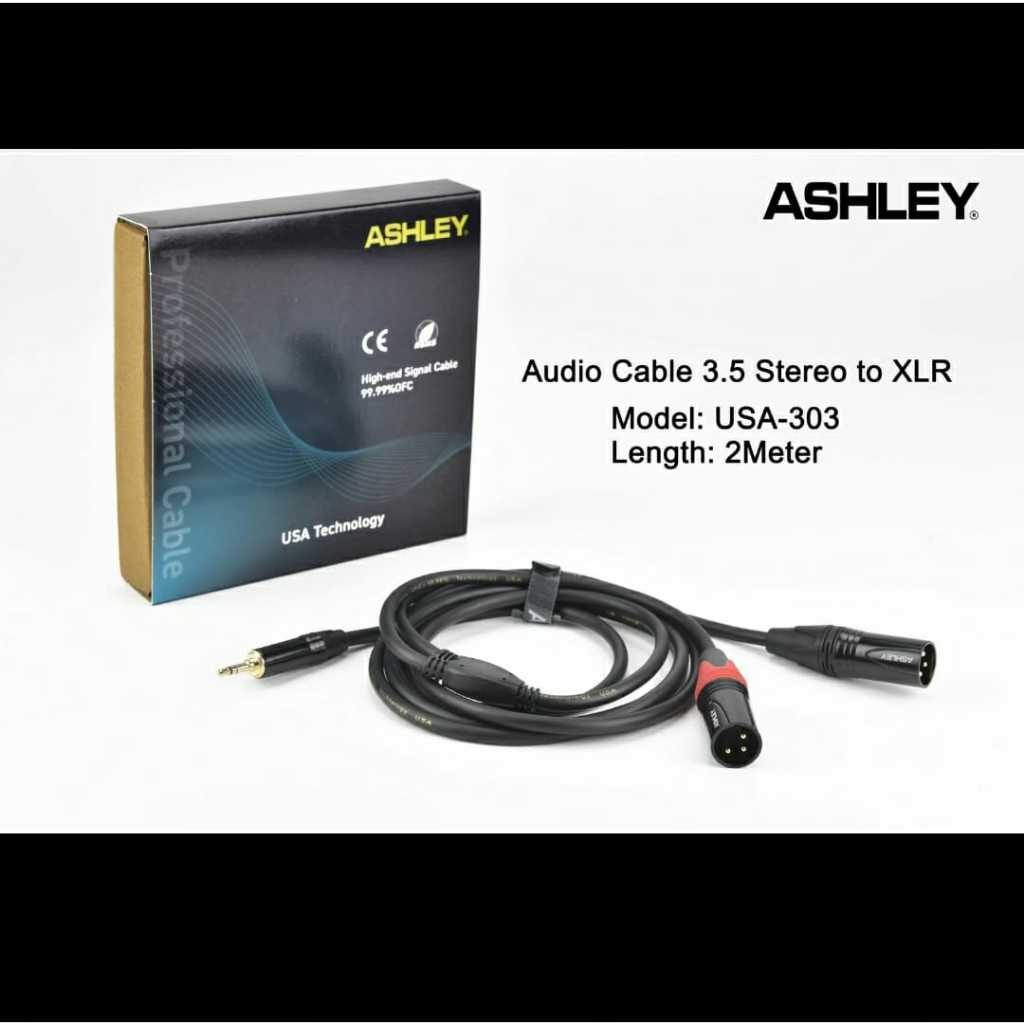 Jual Kabel Jack Audio ASHLEY USA 303 2 XLR MALE TO 1 AUX TRS 3,5MM ...