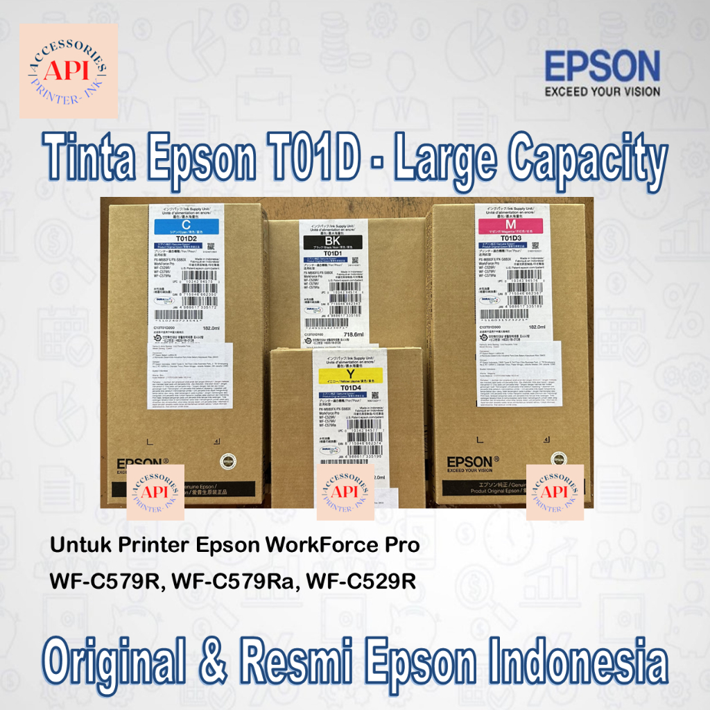 Jual Tinta Epson T01D Large - 1 Set - Tinta Printer Epson WF C579R 579R ...