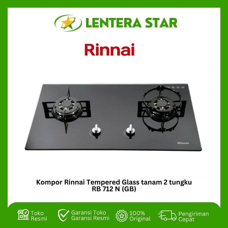 Jual Kompor Tanam 2 Tungku Tempered Glass Rinnai RB-712 N(GB) RI 712 N GB RI712NGB | Shopee ...