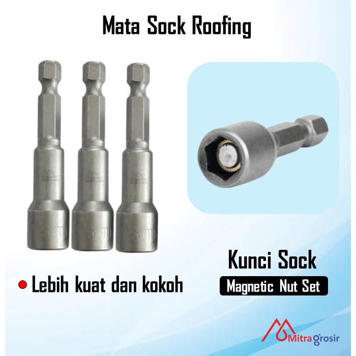 Jual Mata Roofing Bor Magnetic Nut Setter 8mm Magnet Adjuster 65mm ...