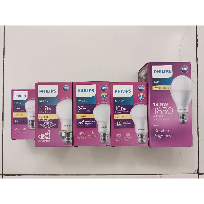 Jual Bohlam Lampu Led Bulb / Balon Led PHILIPS Mycare 3000K Kuning 3 4 ...